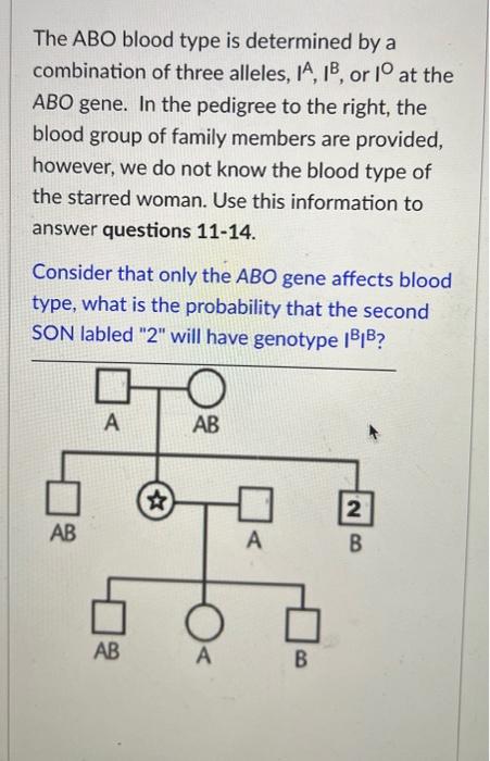 Solved The ABO blood type is determined by a combination of | Chegg.com