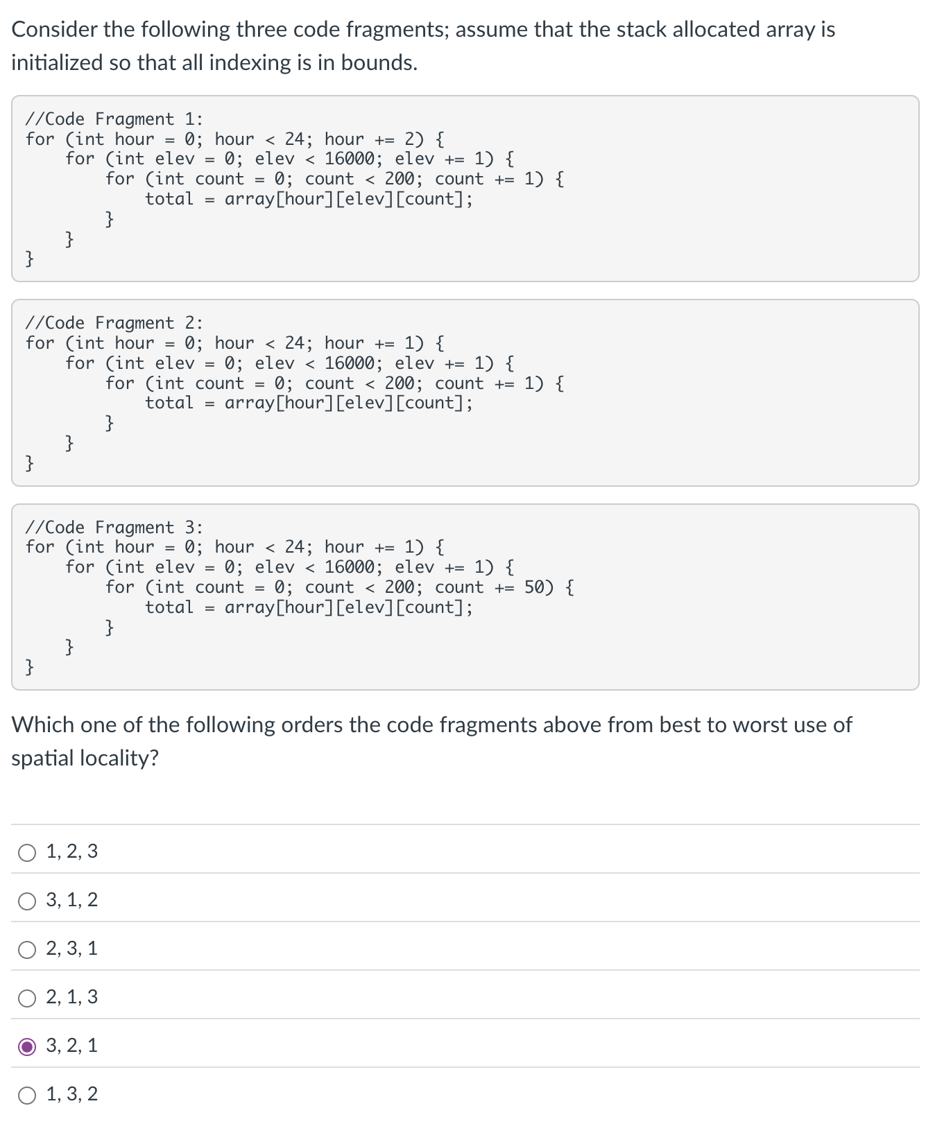 Solved Consider the following three code fragments; assume | Chegg.com