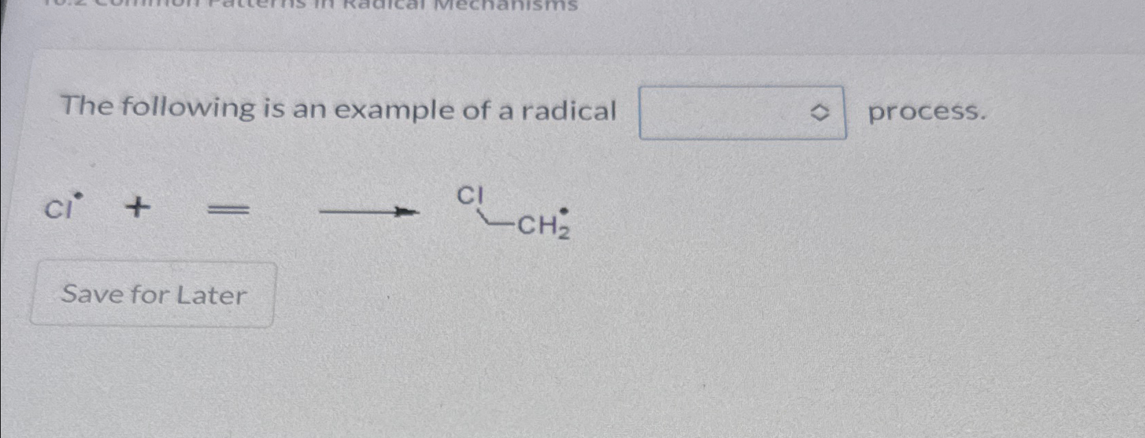 Solved The following is an example of a radical | Chegg.com