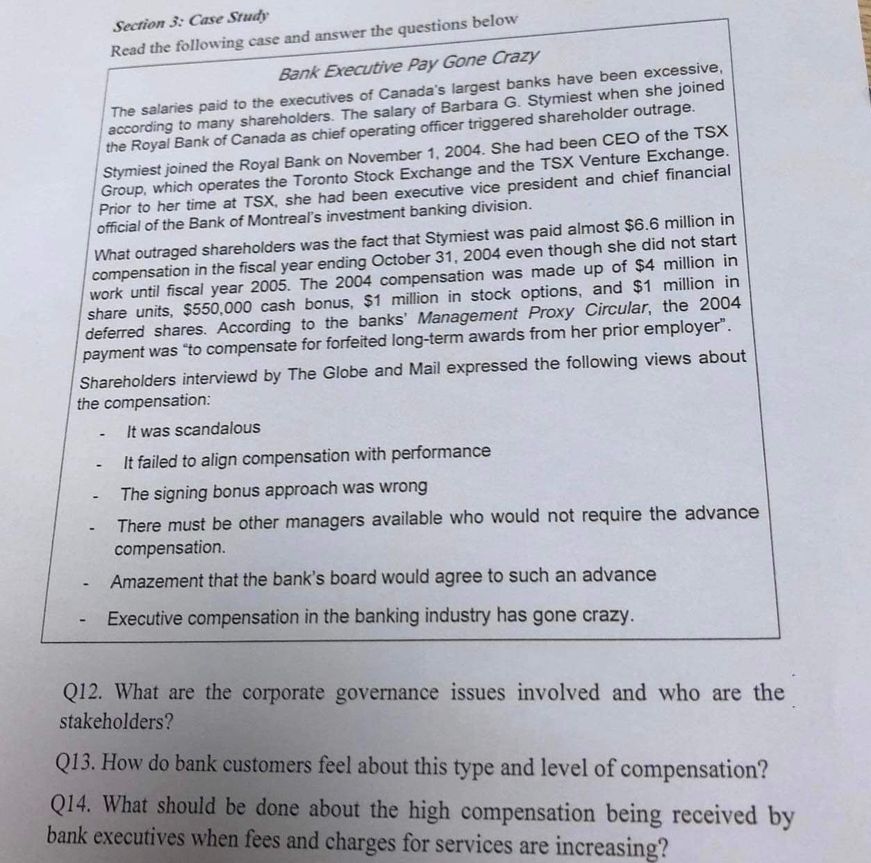 Solved Section 3: Case StudyRead the following case and | Chegg.com