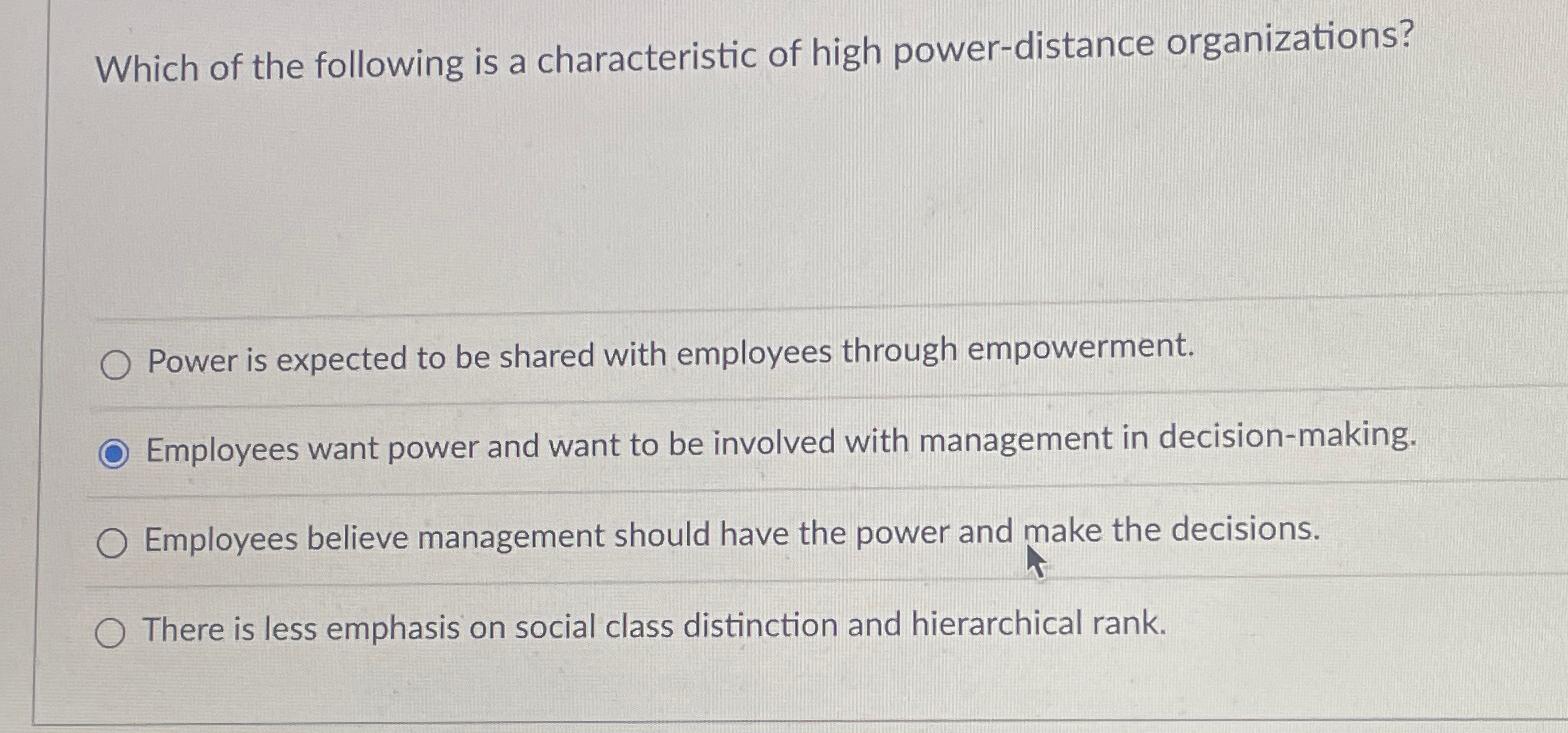 Solved Which of the following is a characteristic of high | Chegg.com
