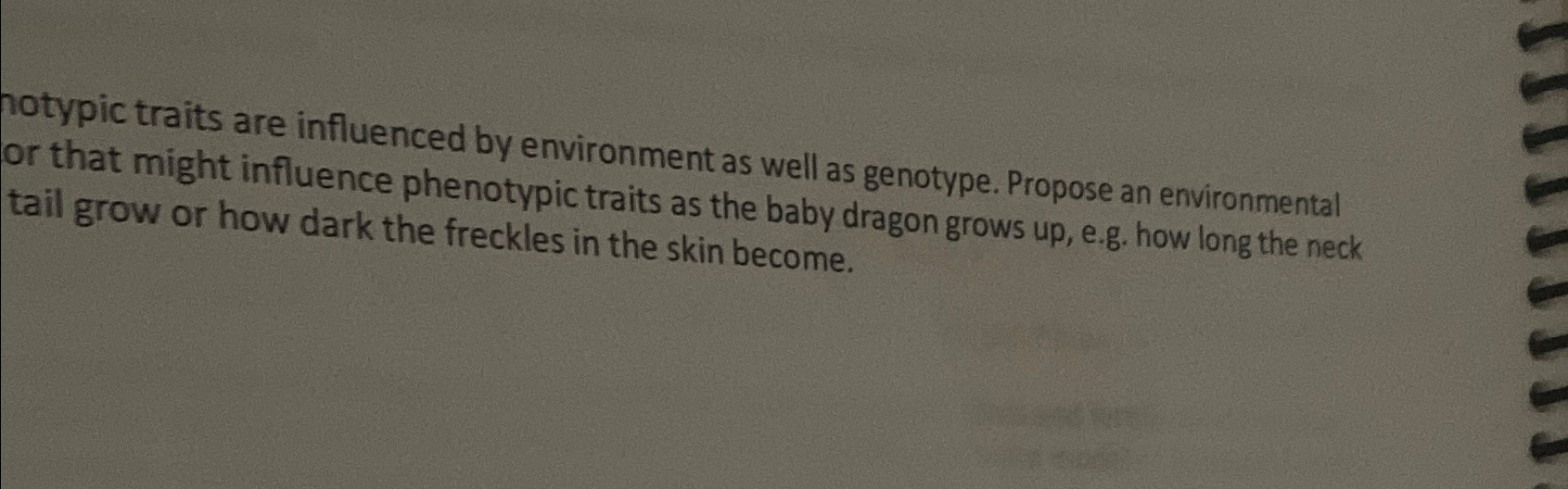 Solved hotypic traits are influenced by environment as well | Chegg.com