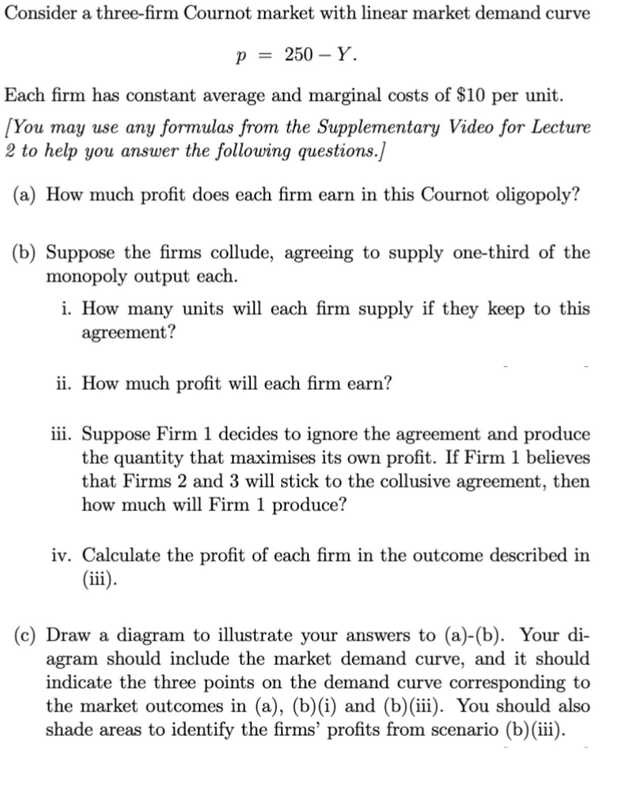 Solved Consider a three-firm Cournot market with linear | Chegg.com