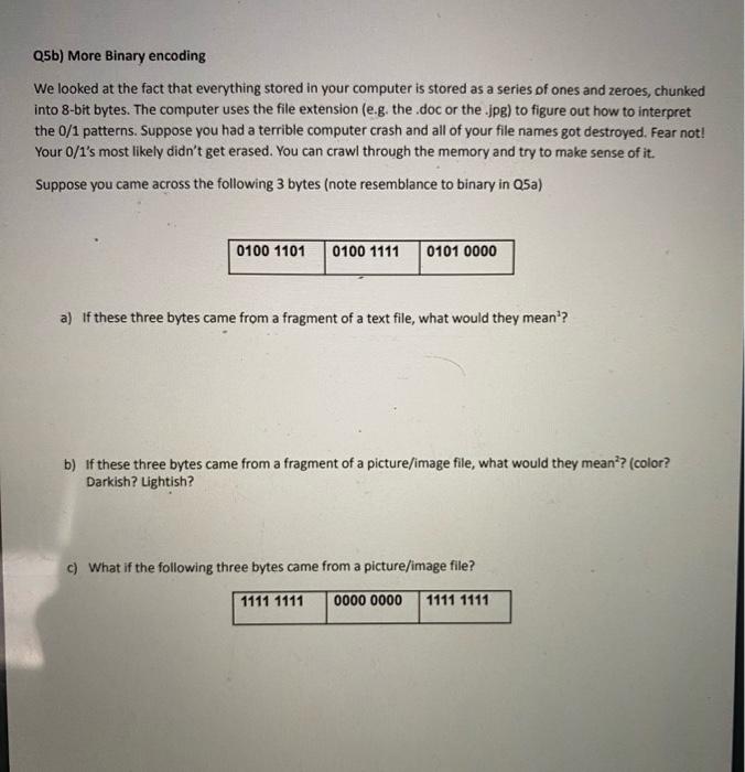 Solved Q5a) Binary, Decimal and Hexadecimal 1. What is the | Chegg.com