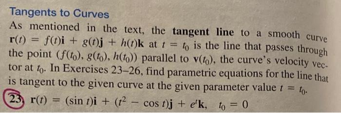 Solved The tangent line to a smooth curve r(t) = f(t) i | Chegg.com
