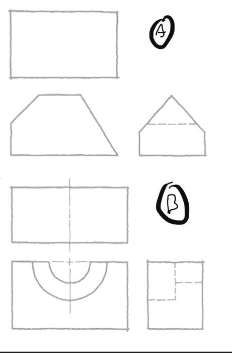 Solved Draw the missing lines. (Center lines, Hidden Lines, | Chegg.com