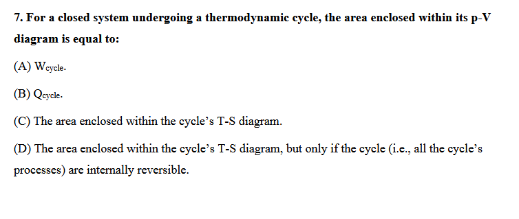 Solved For a closed system undergoing a thermodynamic cycle, | Chegg.com