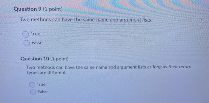 Solved Question 1 (1 point) Method names may start with | Chegg.com