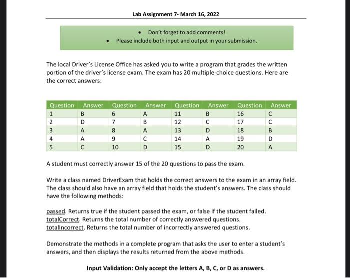 Solved Lab Assignment 7- March 16, 2022 Don't forget to add | Chegg.com