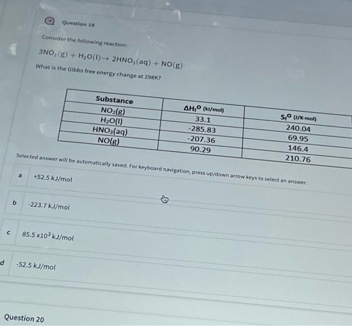 Solved Consider the following reaction: 3NO2( | Chegg.com
