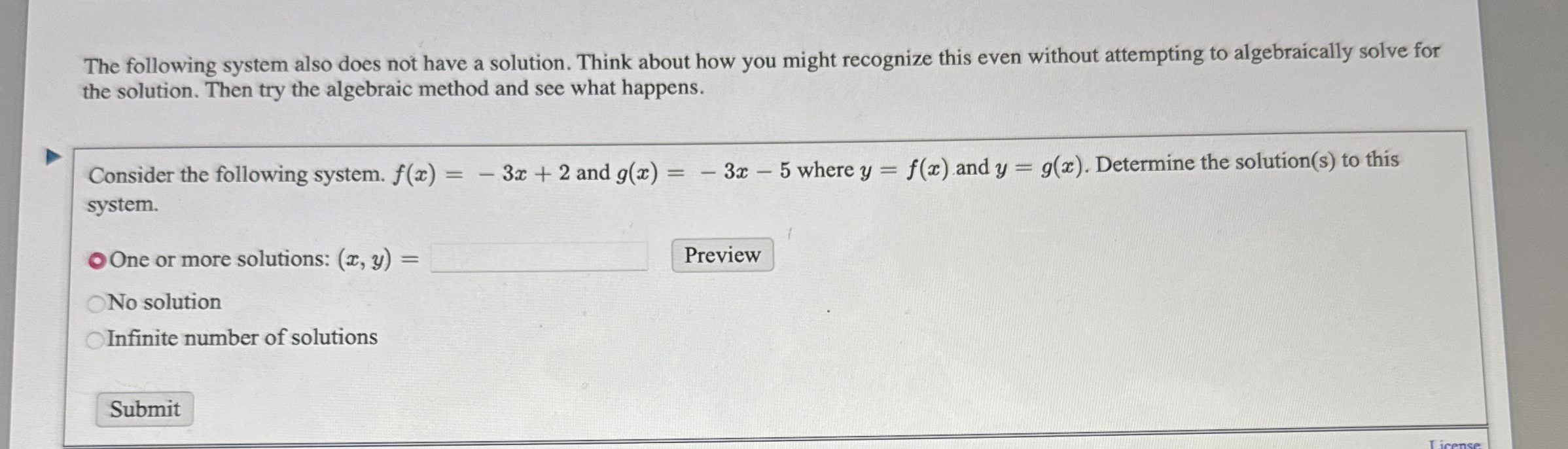 Solved The following system also does not have a solution. | Chegg.com