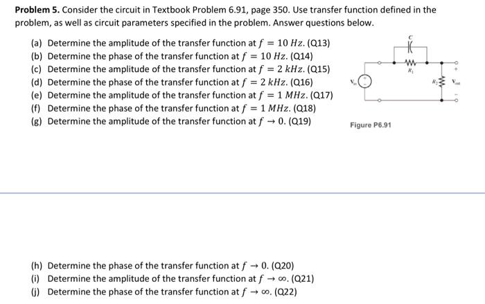 Solved Problem 5. Consider the circuit in Textbook Problem | Chegg.com