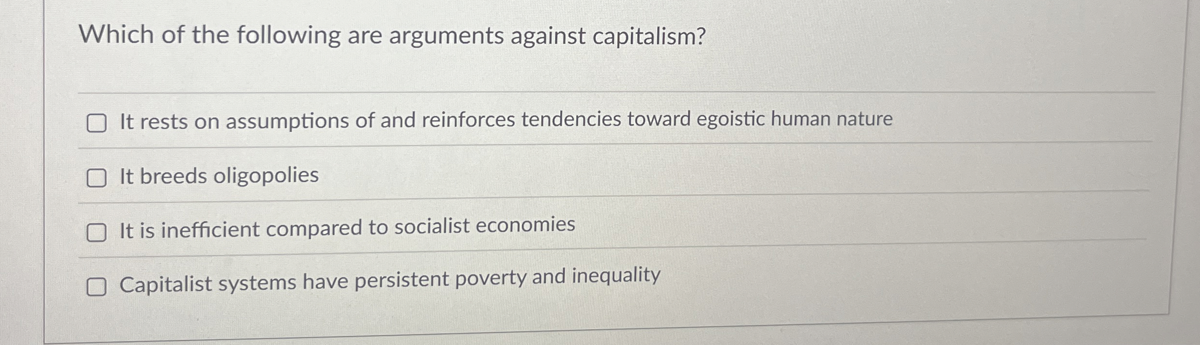 Solved Which of the following are arguments against | Chegg.com