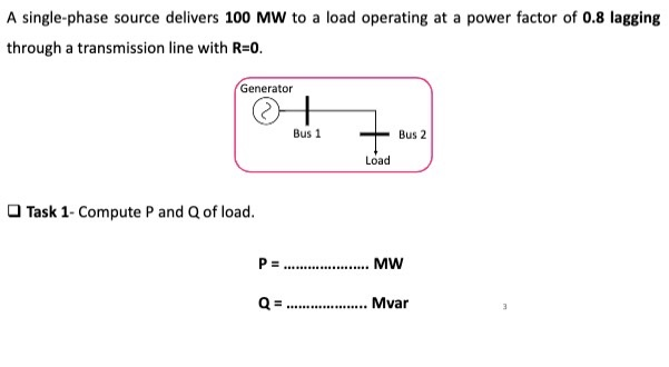 Solved A single-phase source delivers 100 MW to a load | Chegg.com