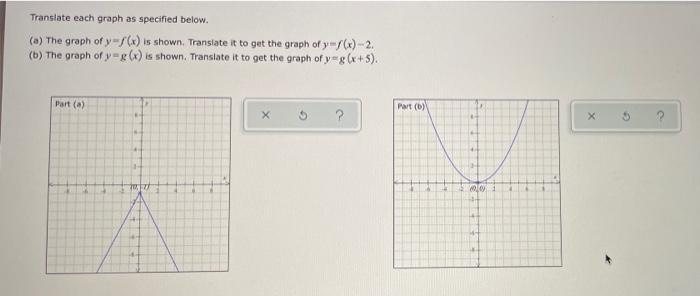 Solved Translate each graph as specified below. (a) The | Chegg.com