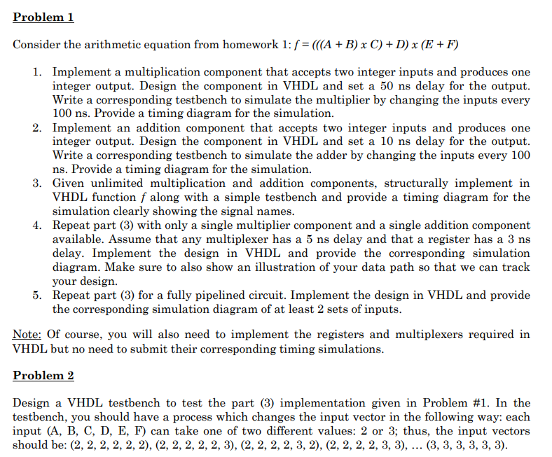 Solved Problem 1Consider the arithmetic equation from | Chegg.com