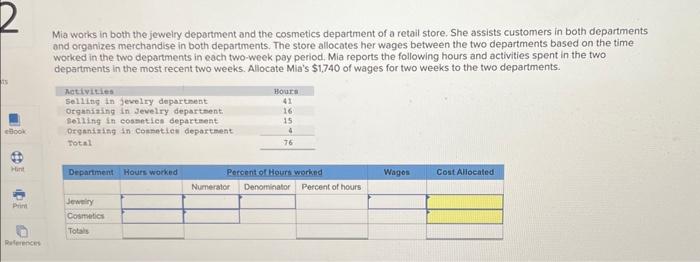Solved Mia works in both the jeweiry deportment and the | Chegg.com