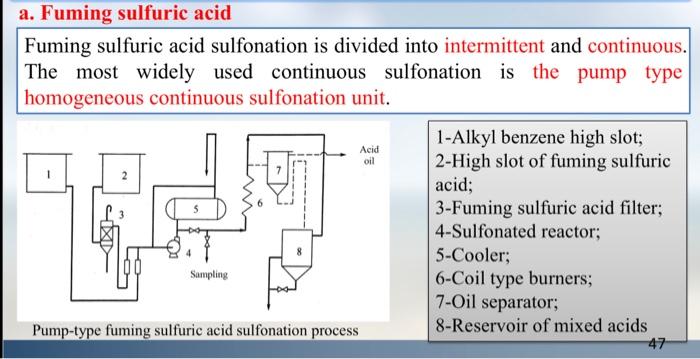 Solved Fuming sulfuric acid sulfonation is divided into | Chegg.com