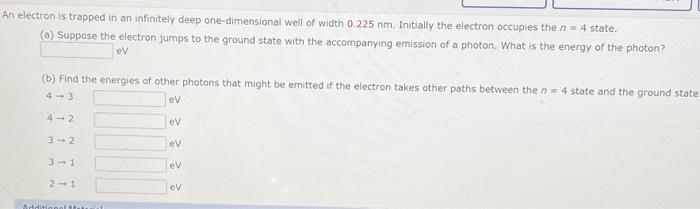 Solved An Electron Is Trapped In An Infinitely Deep