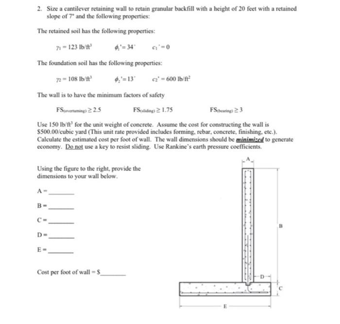 Solved Answers should be:A= 2 ftB= 18 ftC= 2 ftD= 4 ftE= | Chegg.com