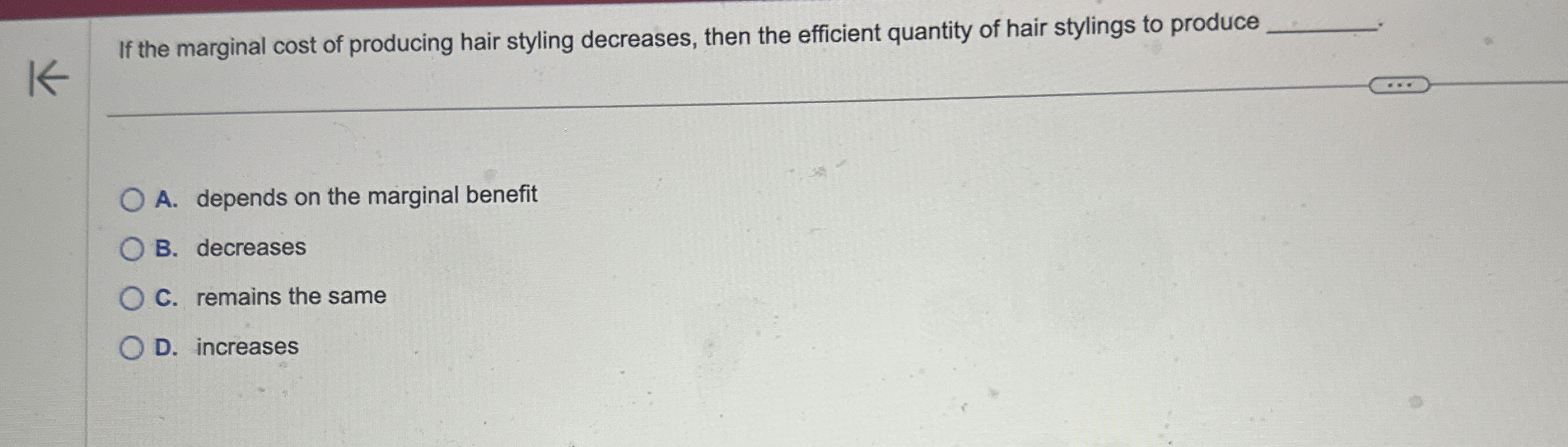 Solved If the marginal cost of producing hair styling | Chegg.com