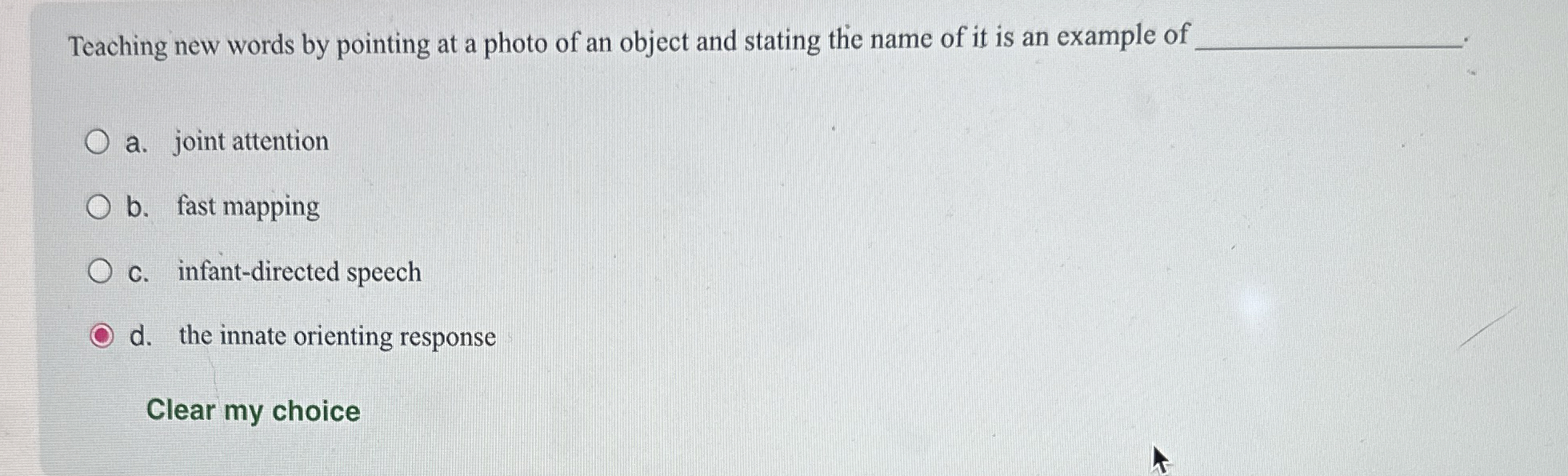 Solved Teaching new words by pointing at a photo of an | Chegg.com