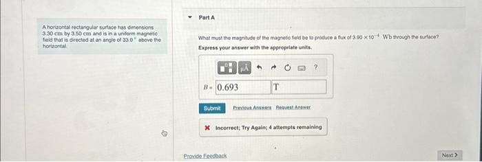 Solved A horizontal rectangular surface has dimensions 3.30 | Chegg.com