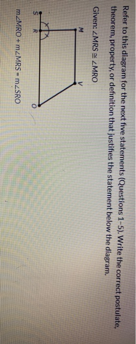 Solved Refer To This Diagram For The Next Five Statements