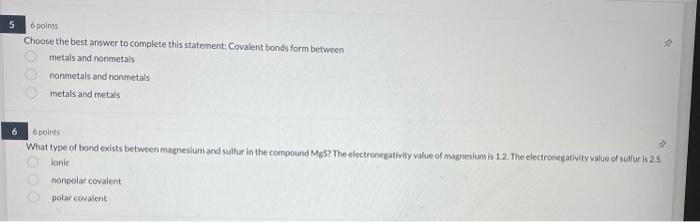 Solved 6 points Choose the best answer to complete this | Chegg.com
