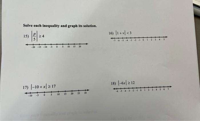Solved Solve each inequality and graph its solution. 16) (1 | Chegg.com