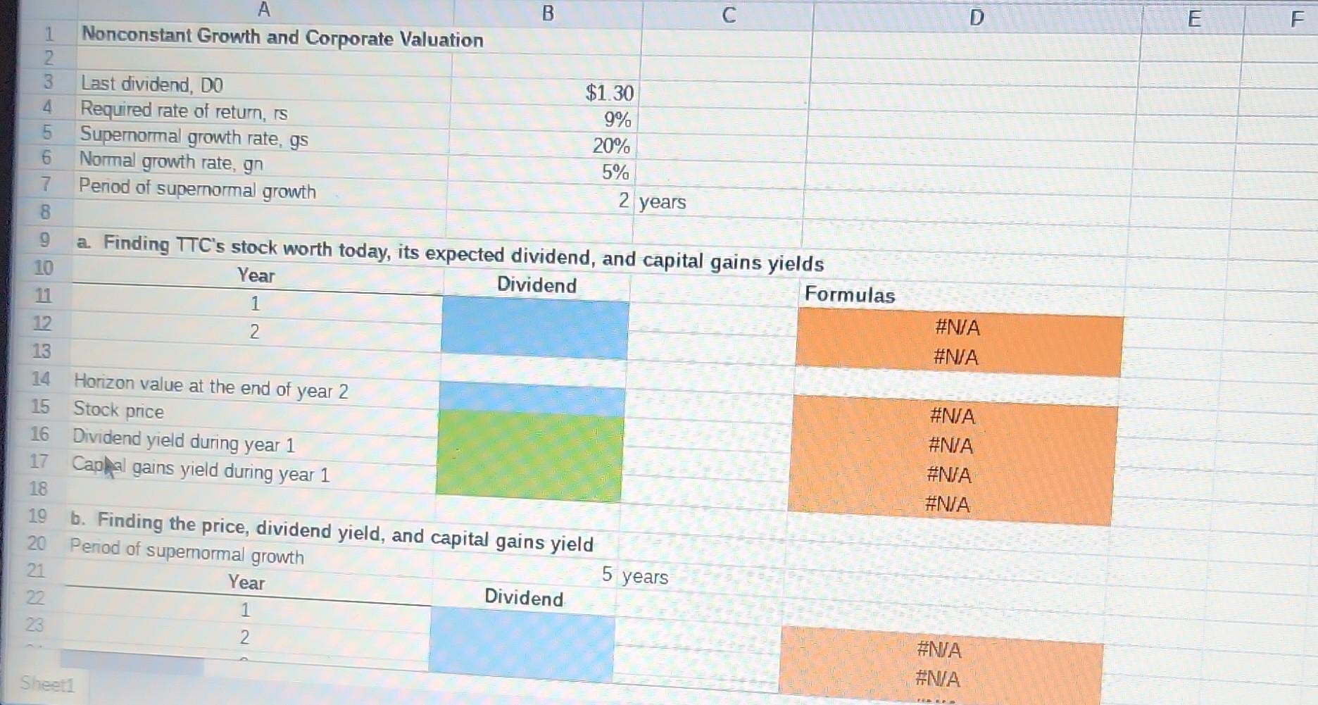 Solved b. Now assume that TTC's period of supernormal growth | Chegg.com