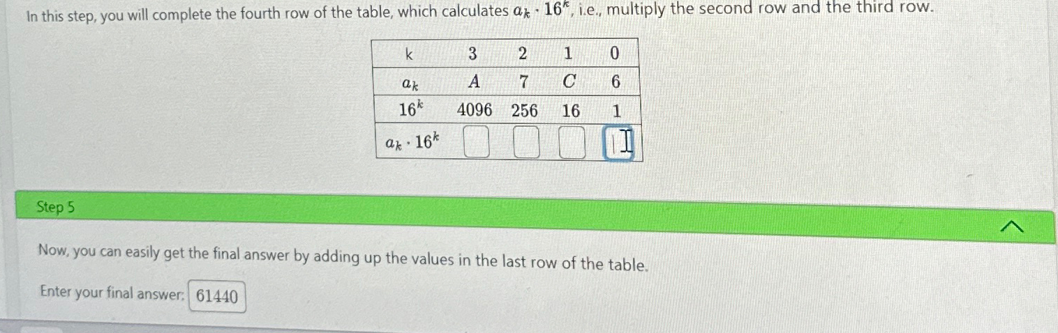 In this step, you will complete the fourth row of the | Chegg.com