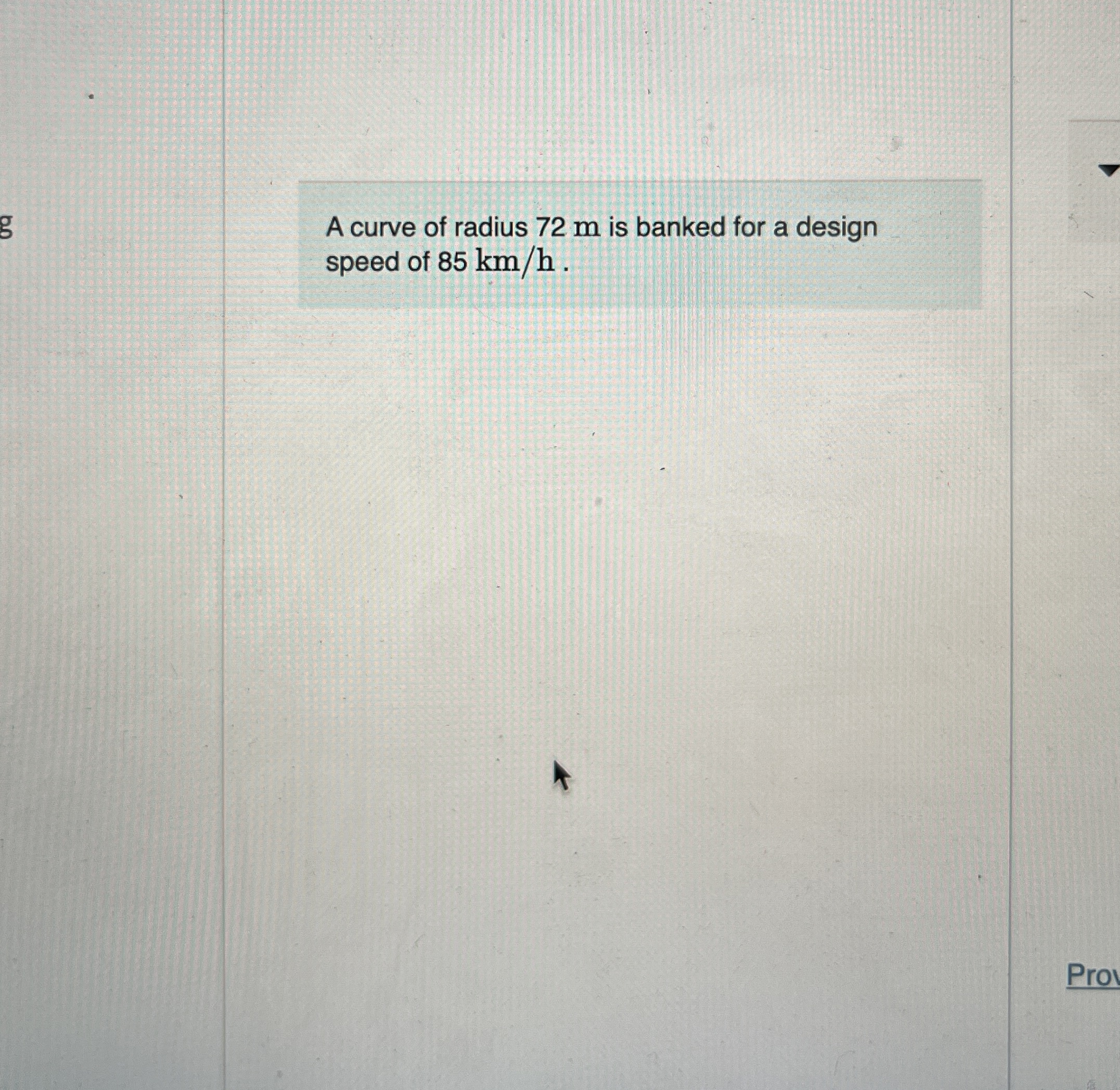 Solved A curve of radius 72 ﻿m is banked for a designspeed | Chegg.com