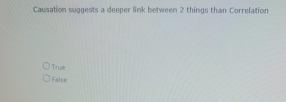 Solved Causation suggests a deeper link between 2 things | Chegg.com