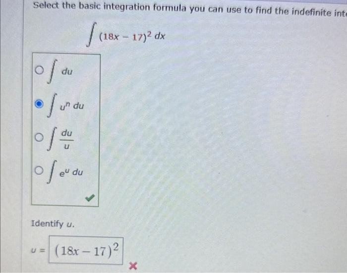 Solved Select the basic integration formula you can use to | Chegg.com