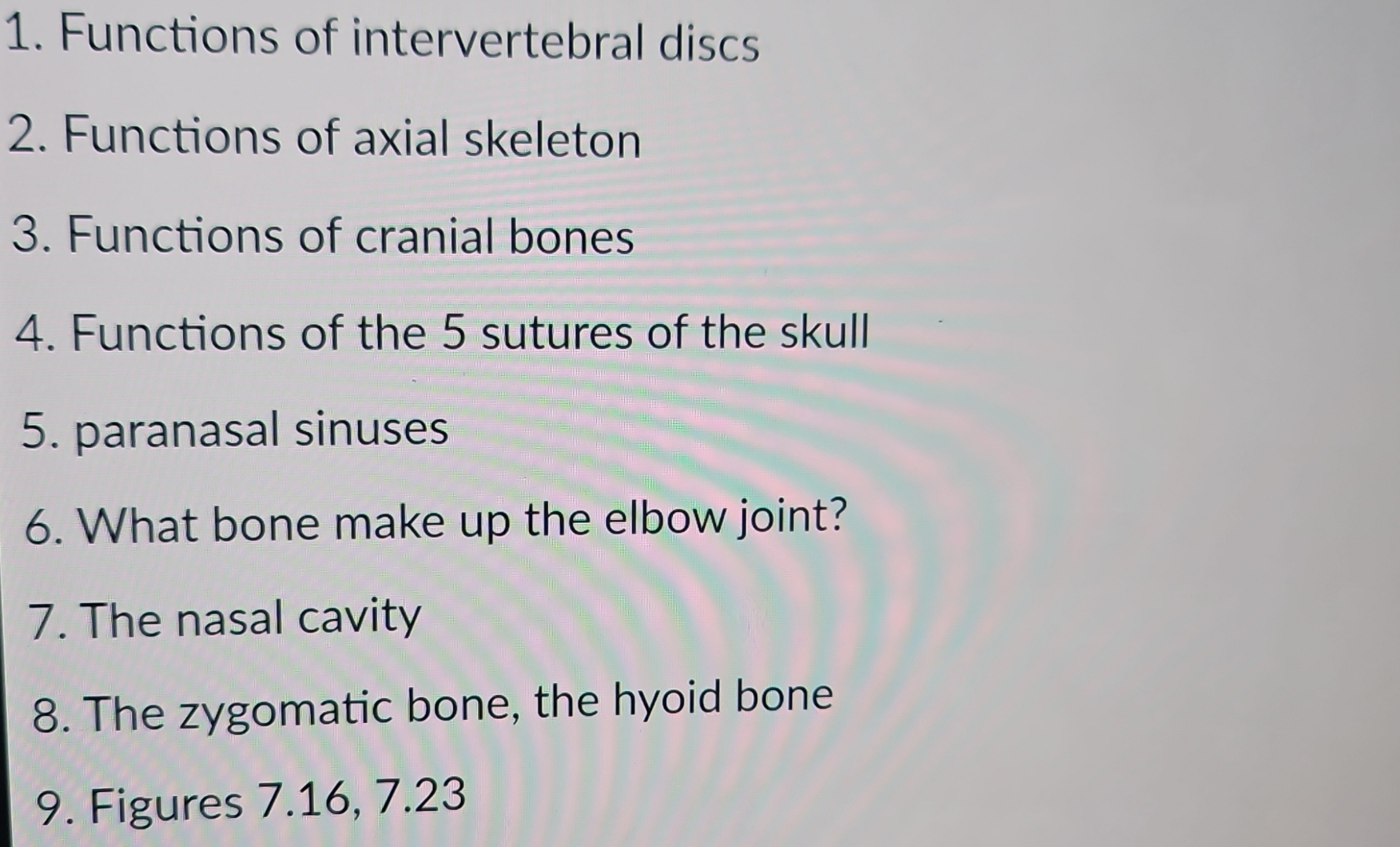 Solved Functions of intervertebral discsFunctions of axial | Chegg.com