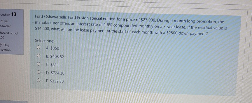 Solved tuestion 13 lot yet nswered Ford Oshawa sells Ford | Chegg.com Solved tuestion 13 lot yet nswered Ford Oshawa sells Ford | Chegg.com