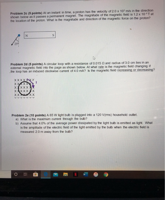 Solved Problem 2c (5 points) At an instant in time, a proton | Chegg.com