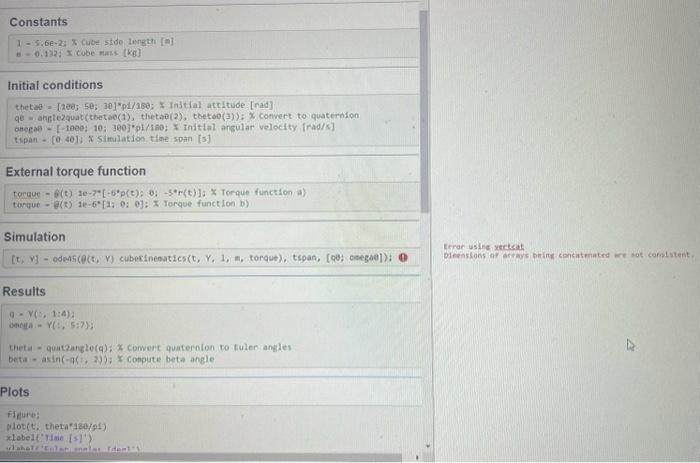 Cube kinematics simulation clear all cle Constants 1 | Chegg.com