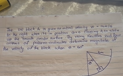 Solved by an EXPERT The 1 ﻿N block A Is given an initial velocity v0=14ms | Chegg.com