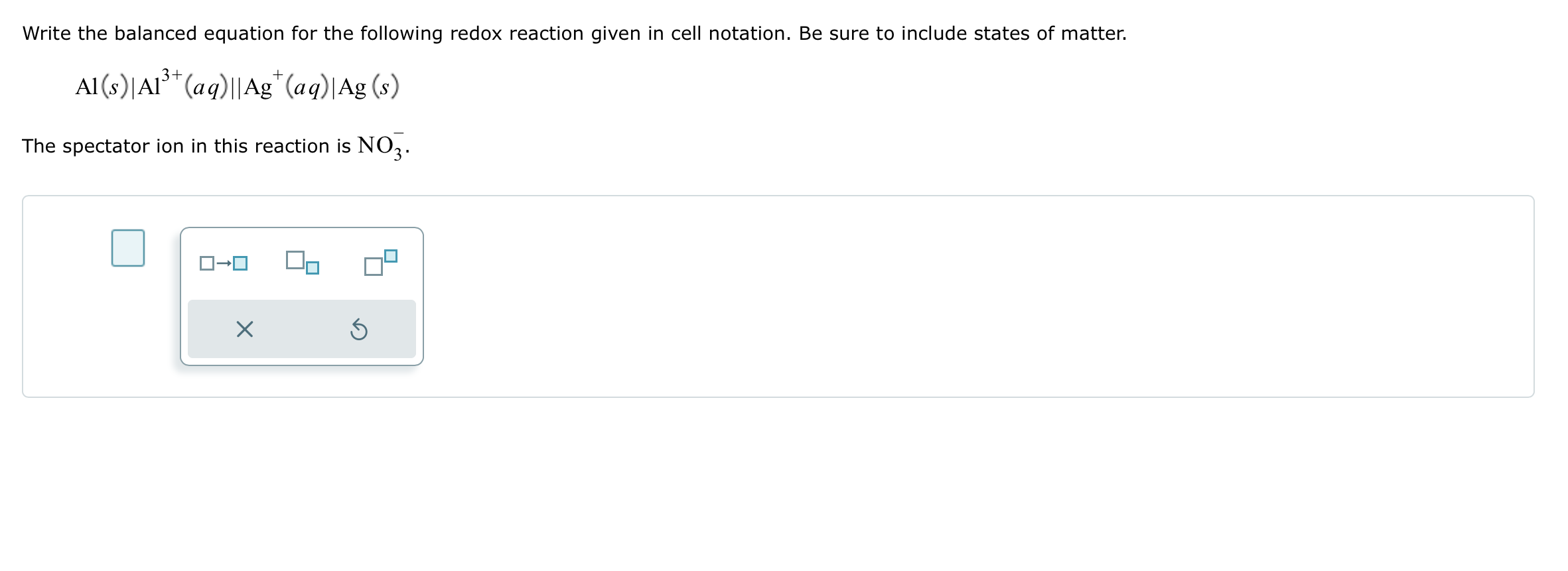 Solved Write the balanced equation for the following redox | Chegg.com
