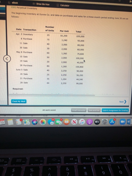 Solved eBook Show Me How Calculator FIFO Perpetual Inventory | Chegg.com