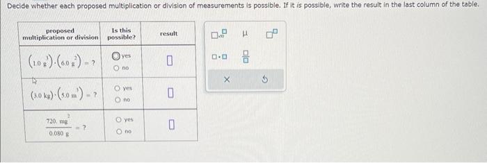 Solved Decide whether each proposed multiplication or | Chegg.com