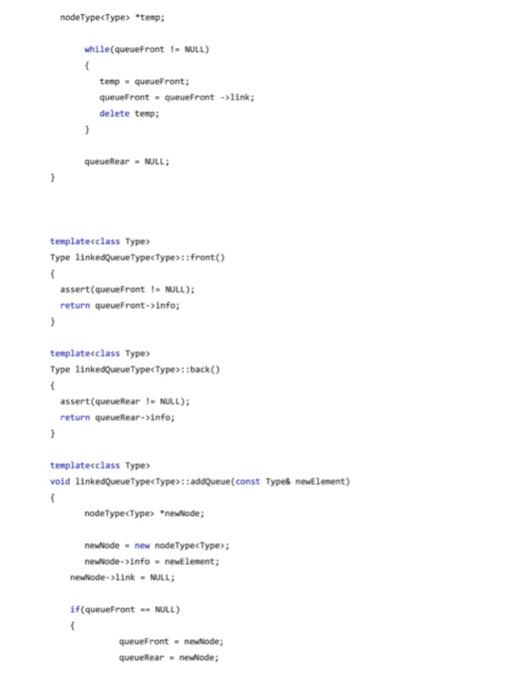 Queue as Linked based list Lab Steps: 1. Create new | Chegg.com