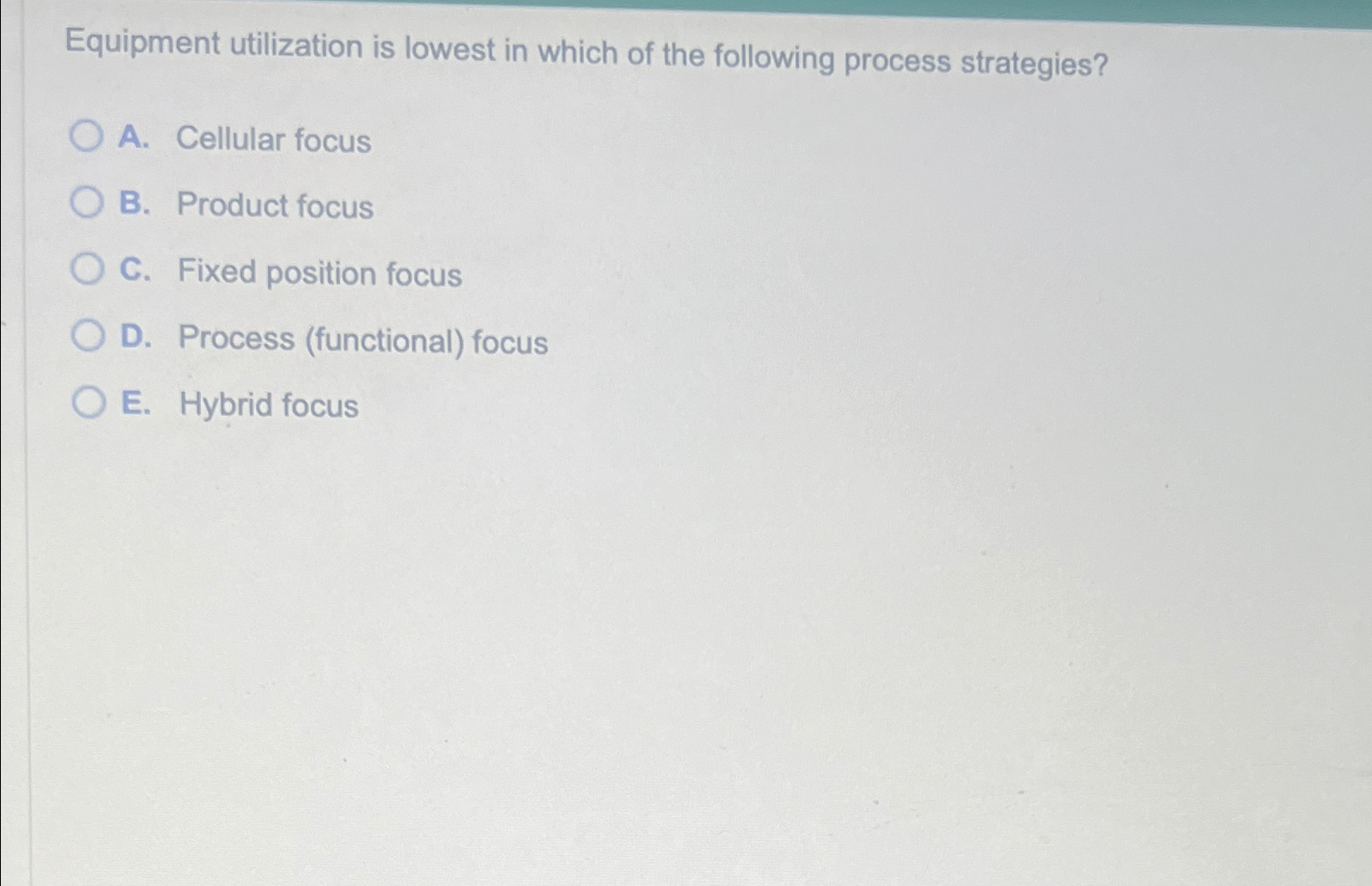 Solved Equipment utilization is lowest in which of the | Chegg.com