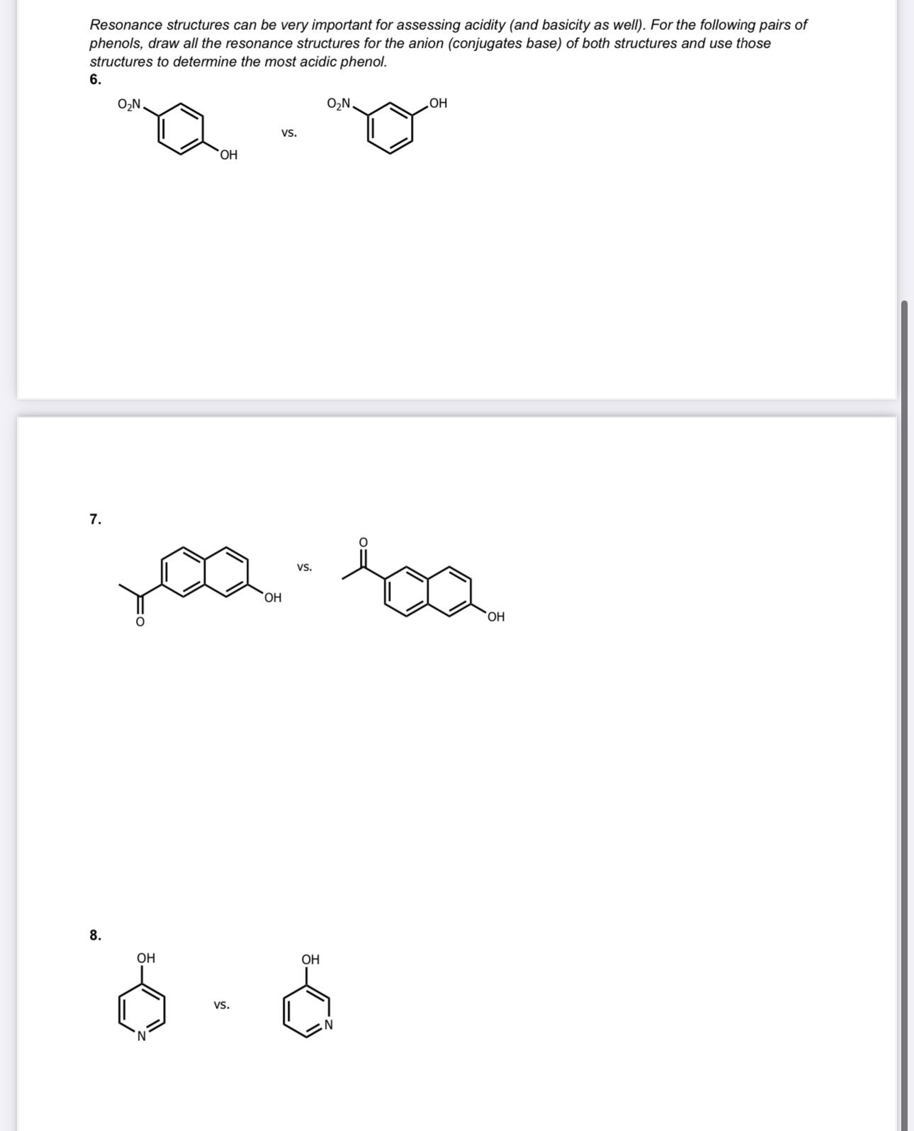 Solved Resonance structures can be very important for | Chegg.com
