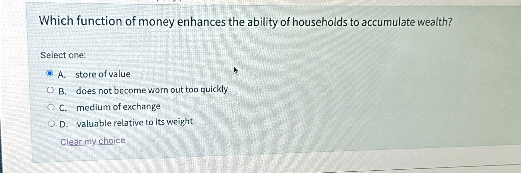 Solved Which function of money enhances the ability of | Chegg.com