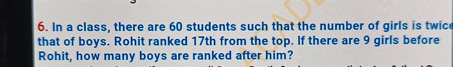 Solved 6. In a class, there are 60 students such that the | Chegg.com