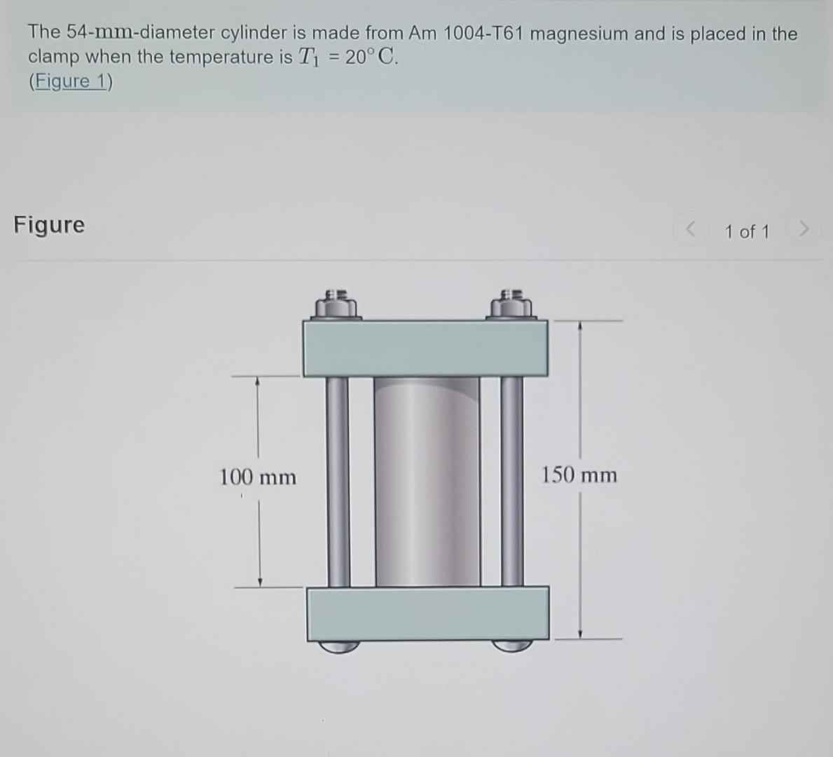 Solved The 54-mm-diameter cylinder is made from Am 1004-T61 | Chegg.com