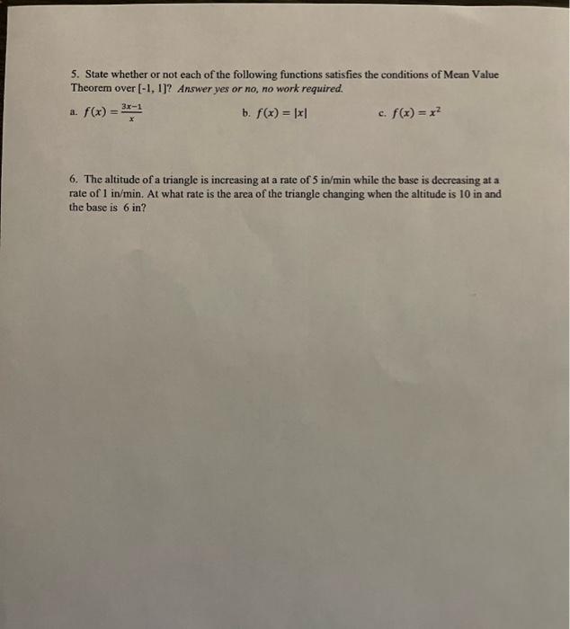Solved 1. Function f has either a tangent or cusp, given | Chegg.com